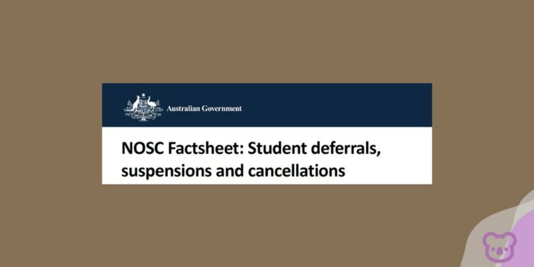 New fact sheet clarifies NOSC deferrals, suspensions and cancellations