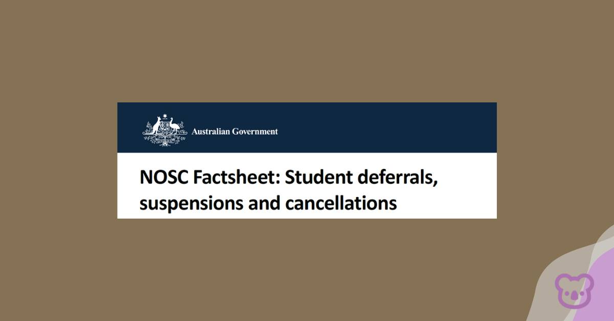 New fact sheet clarifies NOSC deferrals, suspensions and cancellations